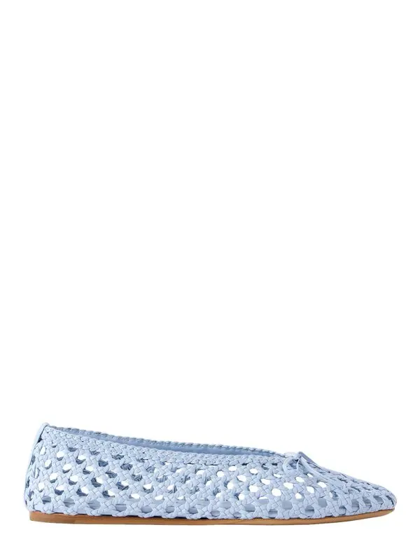 Le Monde Beryl Woven Leather Ballet Flats - Blue