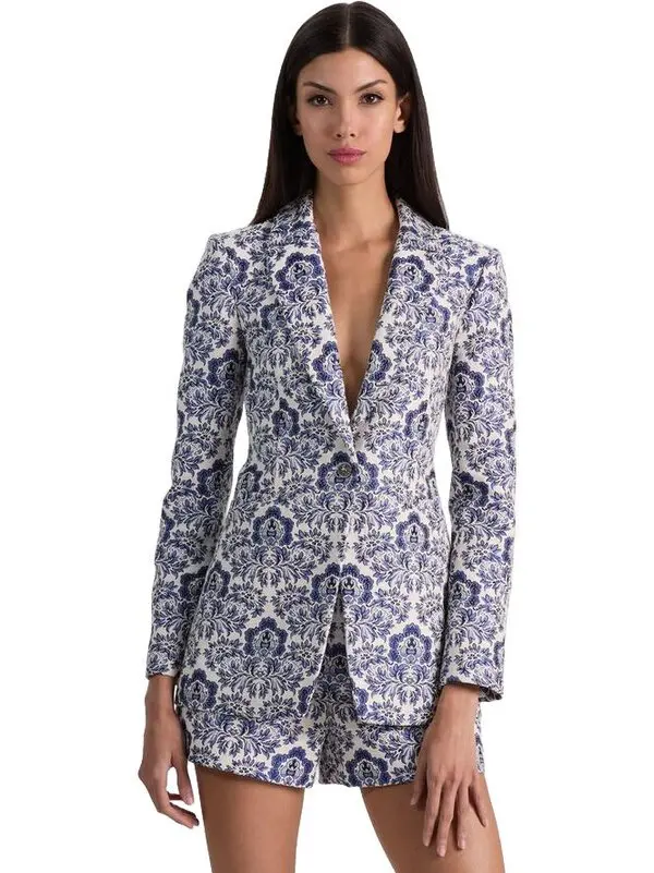 Alice + Olivia Breann Printed Blazer - Blue