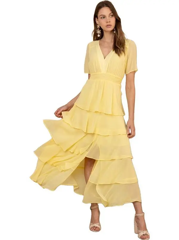 Hale Bob Imogene Solid Maxi Dress - Yellow