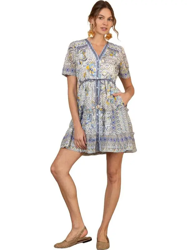 Hale Bob Ruthie Voile Dress - Blue