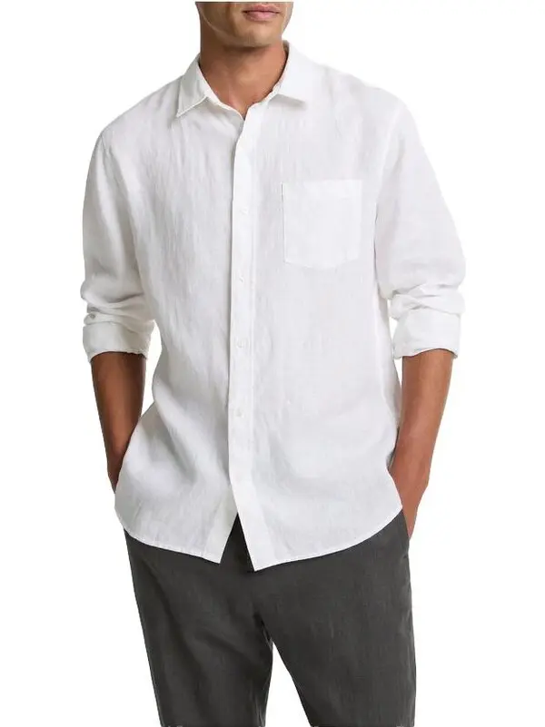 Vince Linen Button-front Shirt - White