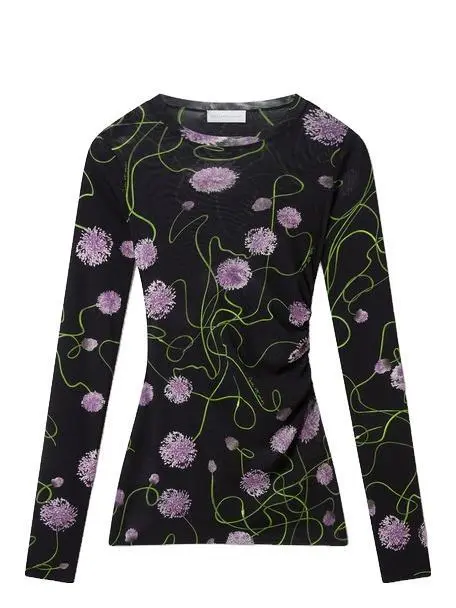 Stella McCartney Mesh Twisted Floral Top - Multicolor