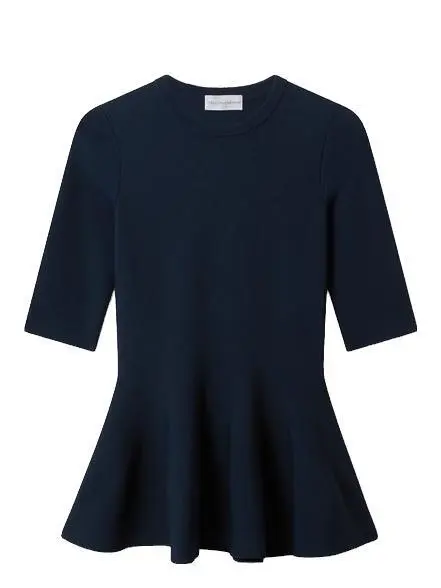 Stella McCartney Compact Knit Peplum Top - Black