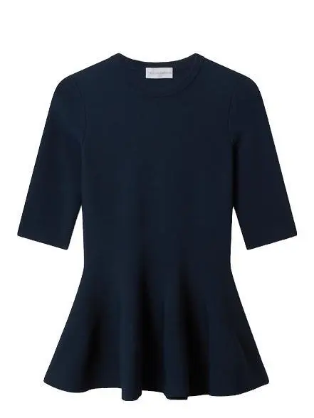 Stella McCartney Compact Knit Peplum Top - Black