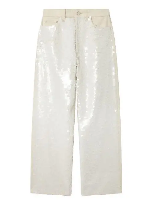 Stella McCartney Opalescent Sequin Wide-leg Jeans - Denim