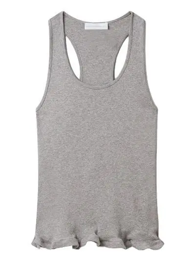 Stella McCartney Frilled Hem Ribbed Tank Top - Gray