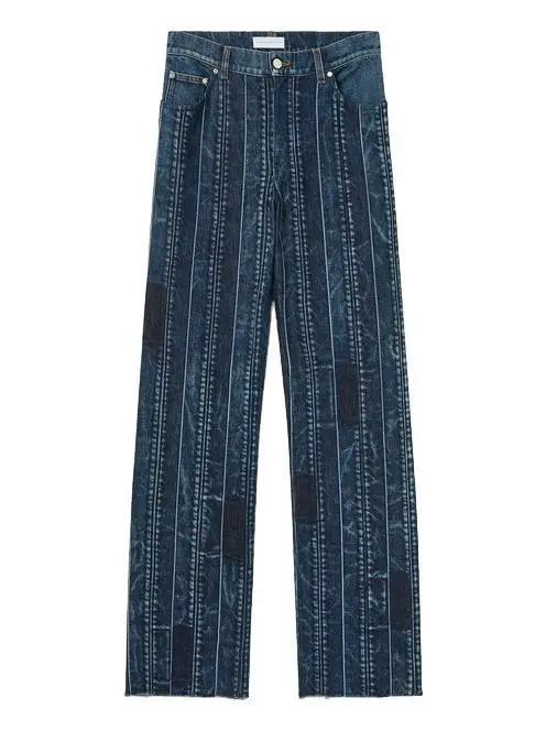 Stella McCartney Waistband Panelled Straight Jeans - Blue