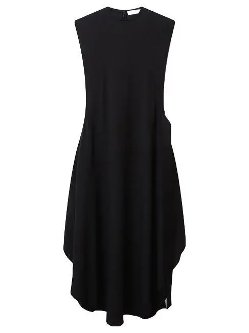 Stella McCartney Envers Satin Long Shift Dress - Black