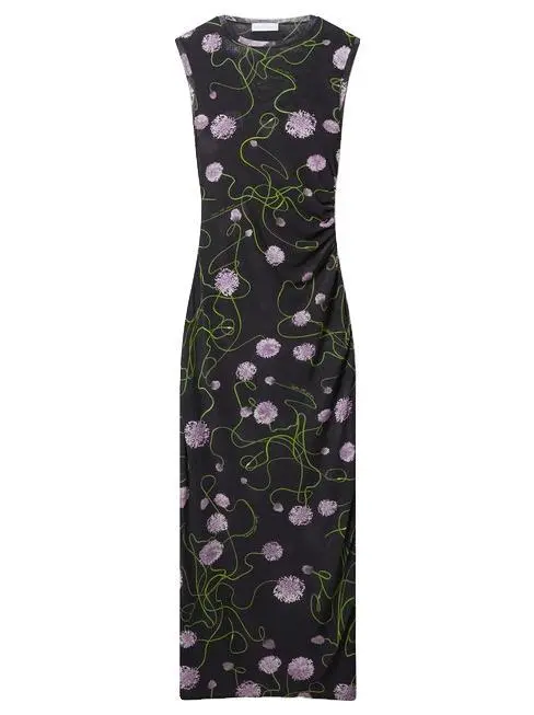 Stella McCartney Mesh Twisted Floral Dress - Multicolor