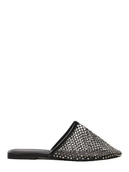Stella McCartney Crystal Mesh Flat Slide Sandals - Black