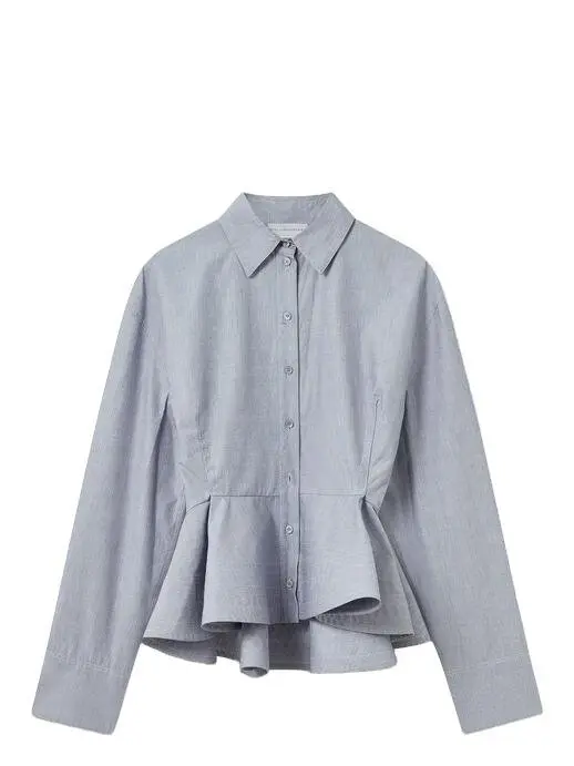 Stella McCartney Chambray Peplum Shirt - Blue