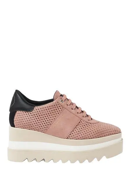 Stella McCartney Sneak-elyse Perforated Platform Sneakers - Natural
