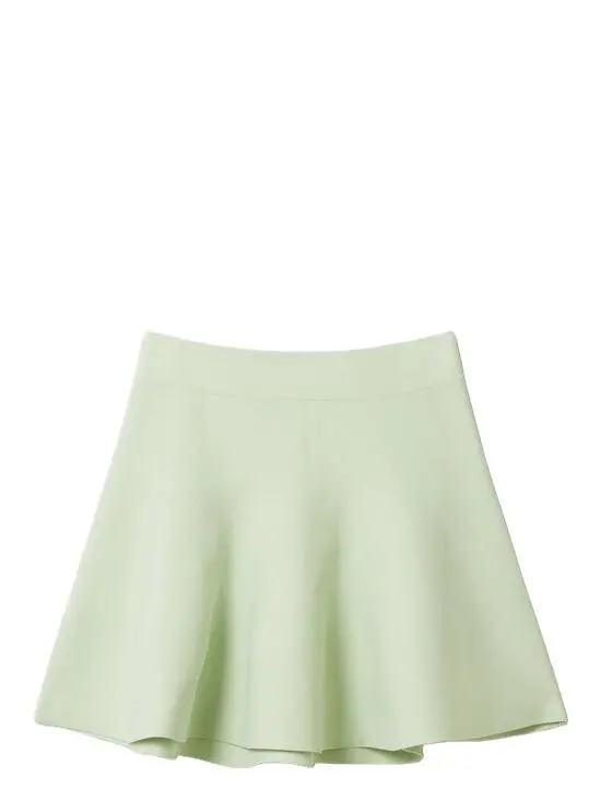 Stella McCartney Compact Knit Peplum Mini Skirt - Green