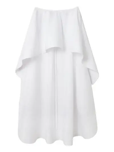 Stella McCartney Cotton Poplin Asymmetric Frill Skirt - White