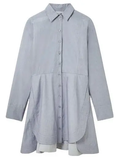 Stella McCartney Fitted Chambray Shirt Dress - Blue