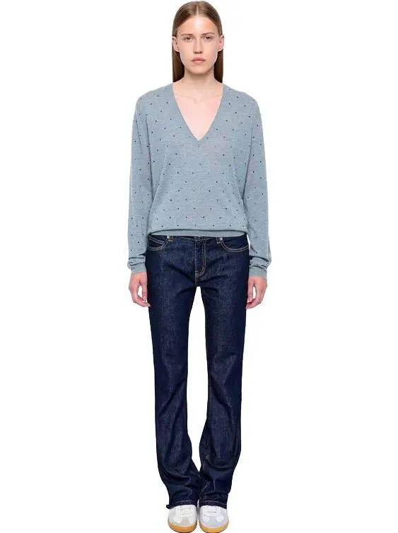 Zadig&Voltaire Rivy Embellished Cashmere Sweater - Natural