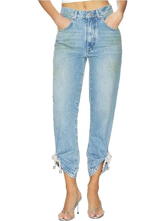 AREA Crystal Knot Jean - Medium Blue