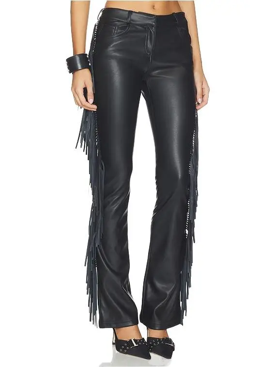 Superdown Karina Fringe Pant - Black