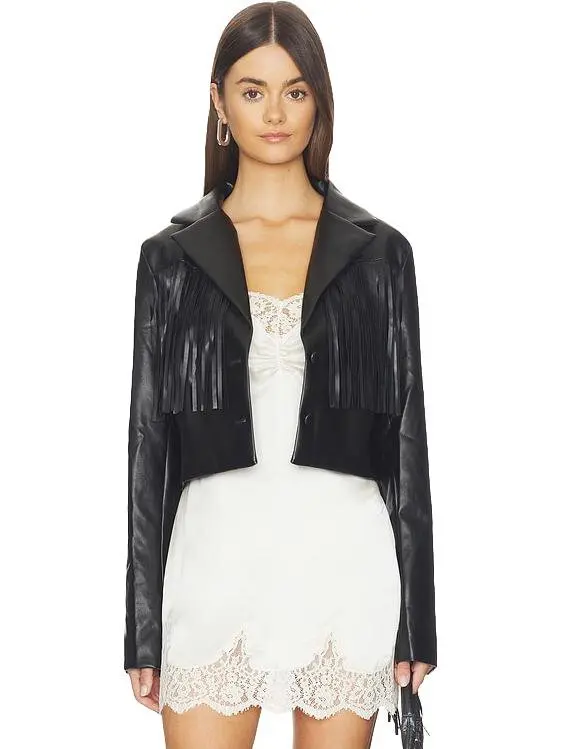 MORE TO COME Viola Faux Leather Jacket - Black