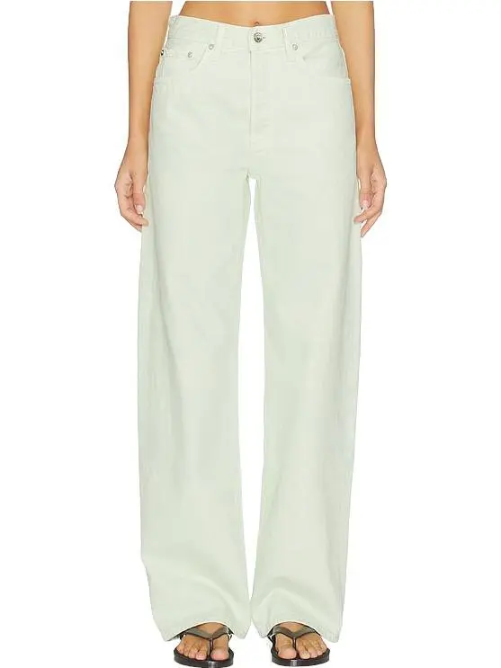 AGOLDE Arc Loose Wide Crop Jeans - Mint Cream