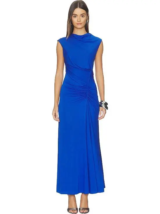 Simkhai Acacia Draped Jersey Midi Dress - Royal Blue