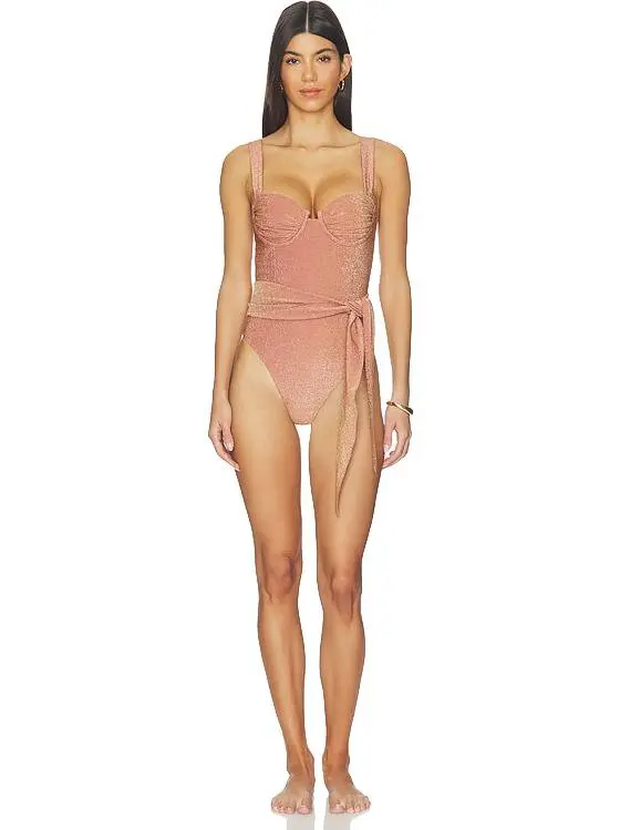 Devon Windsor Stephanie Metallic One-piece Swimsuit - Rosanova