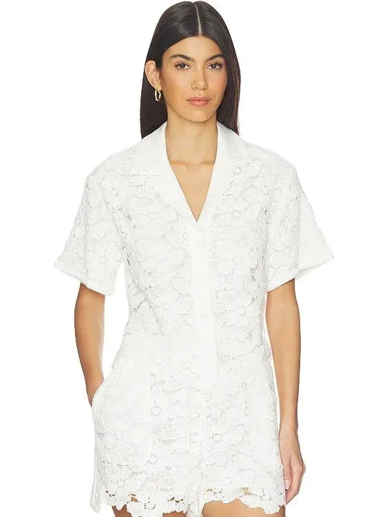 Simkhai Glenn Lace Camp Shirt - Ivory