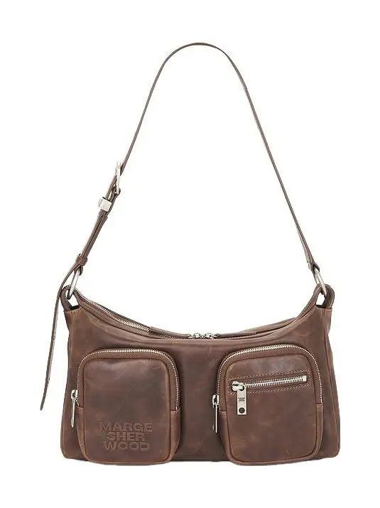 MARGESHERWOOD Outpocket Hobo Bag - Washed Brown