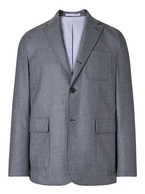 BEAMS Wool-blend Flannel Blazer - Gray