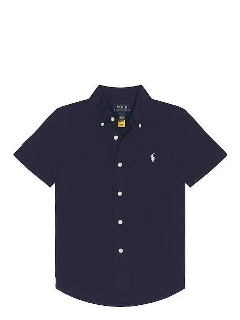 Polo Ralph Lauren Short Sleeve Cotton Seersucker Sport Shirt - Newport Navy