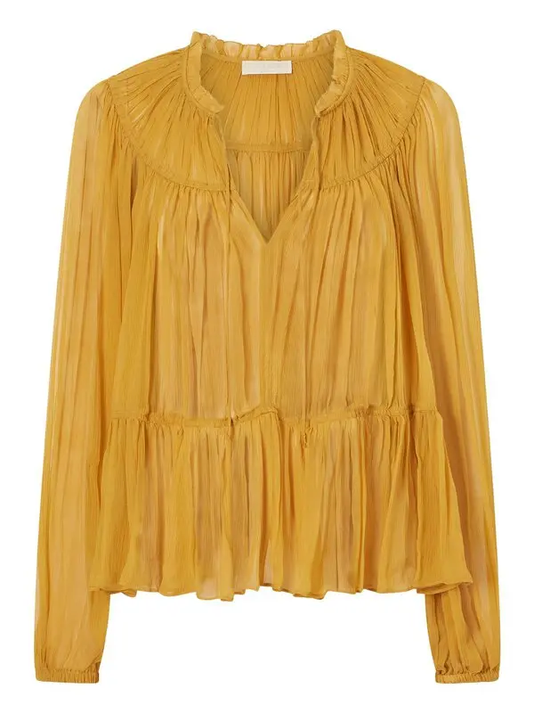 Ulla Johnson Leandra Silk-crepon Blouse - Brown