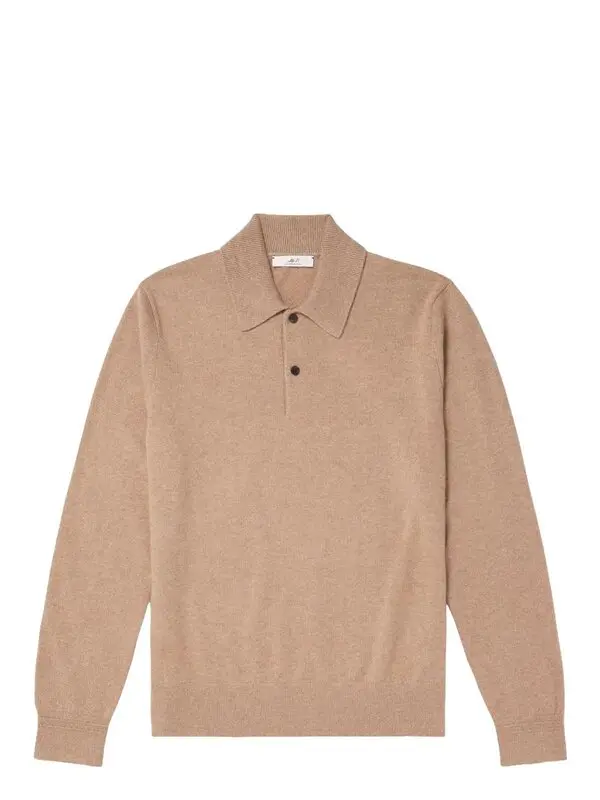 Mr P. Cliff Cashmere Polo Shirt - Brown