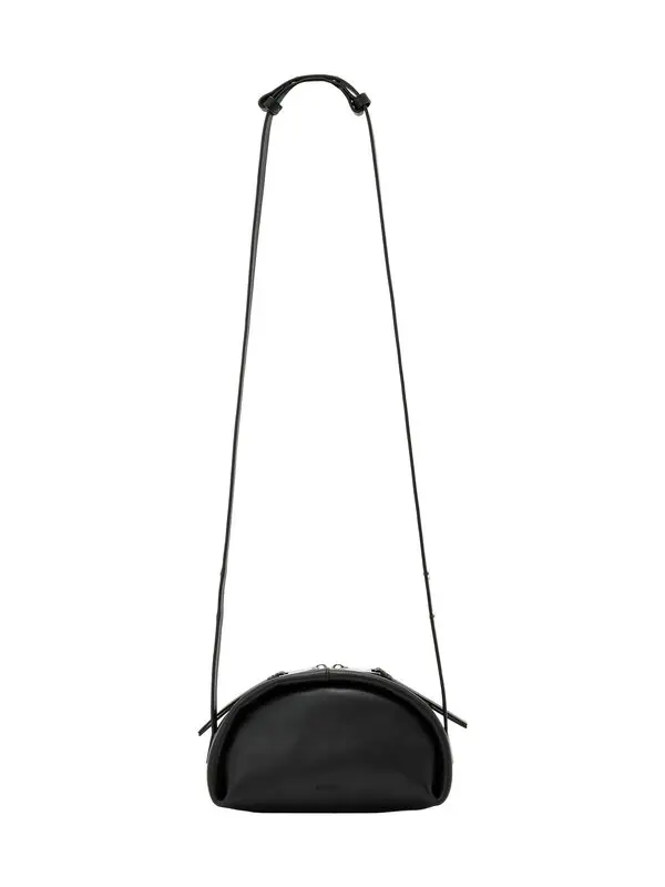 ALLSAINTS Rosalie Arc Leather Crossbody Bag - Black/silver