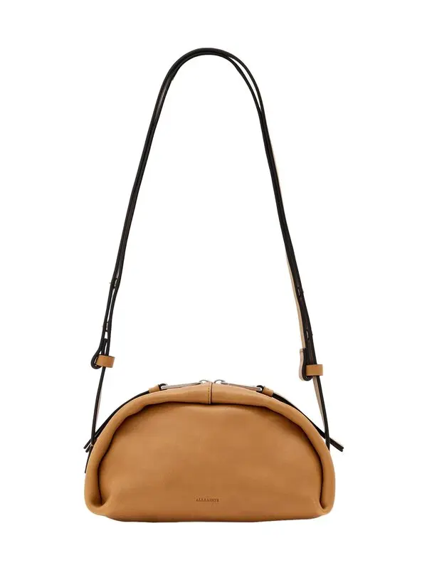 ALLSAINTS Rosalie Arc Leather Crossbody Bag - Toffee Brown
