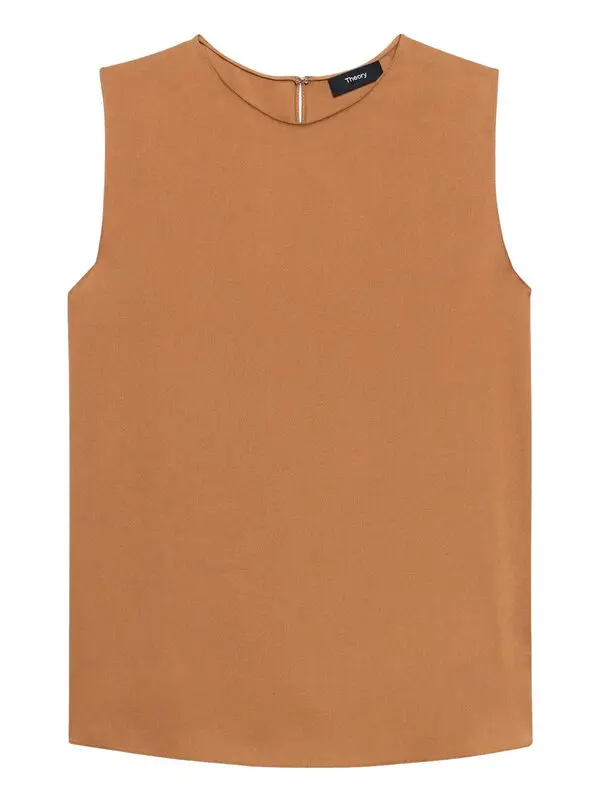 Theory Silk Georgette Shell Top - Brown