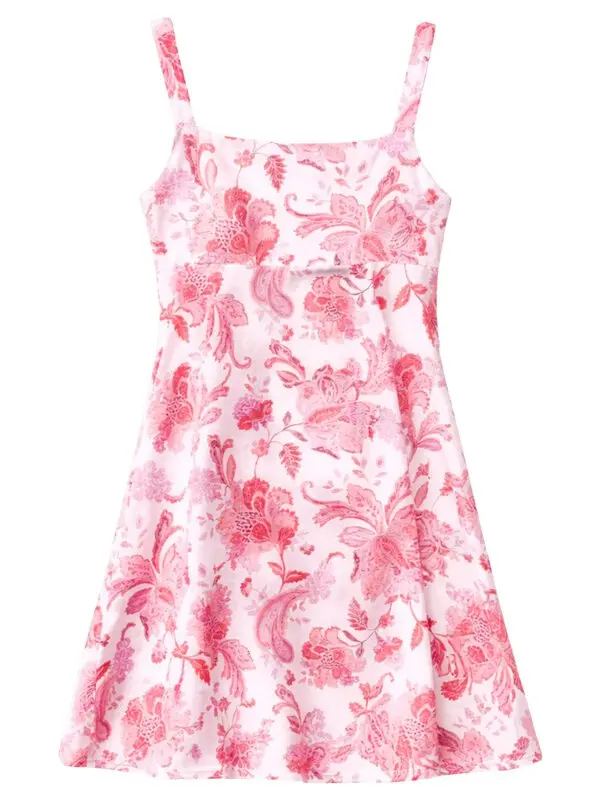 Azeeza Arden Paisley Cotton Voile Mini Dress - Pink