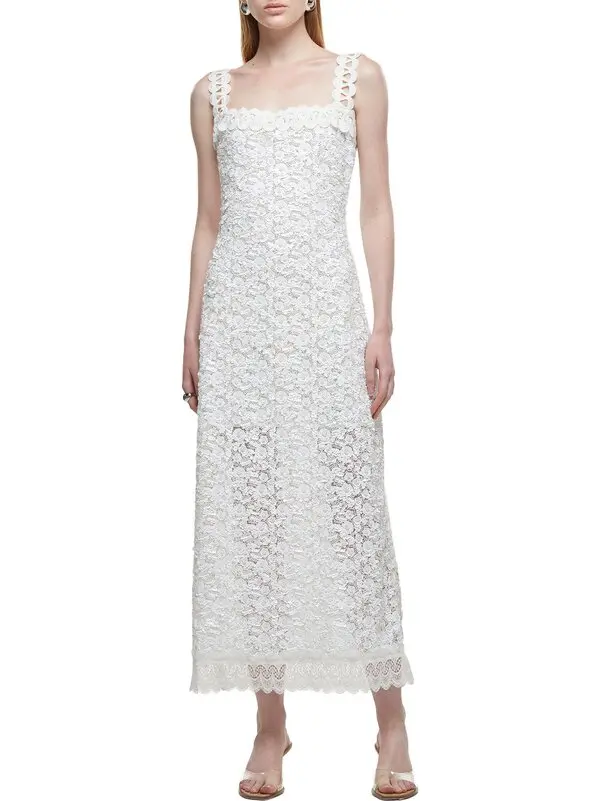 Waimari Centella Embroidered Floral Sequin Maxi Dress - White