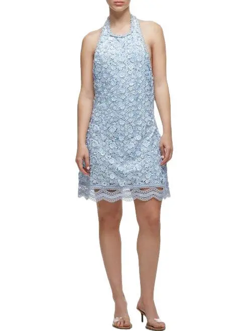 Waimari Floral Sequin Halter Mini Dress - Blue