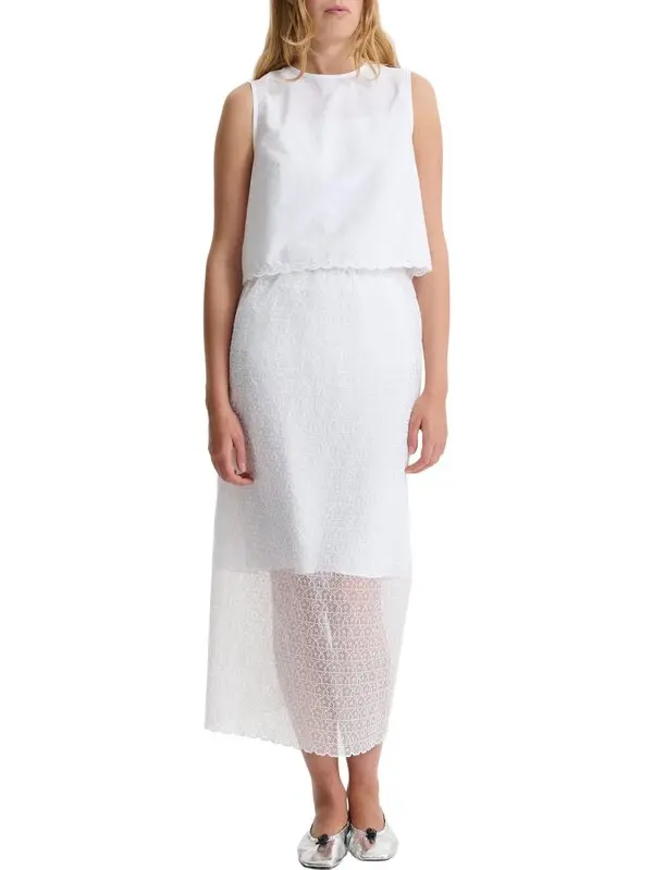 Cecilie Bahnsen Deeba Embroidered Sleeveless Top - White