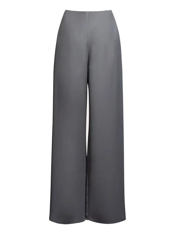 Azeeza Emory Satin High-rise Trousers - Grey