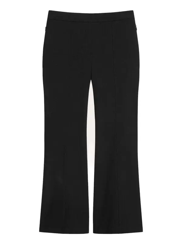 Theory Stretch Cotton Seamed Crop Kick Pants - Black