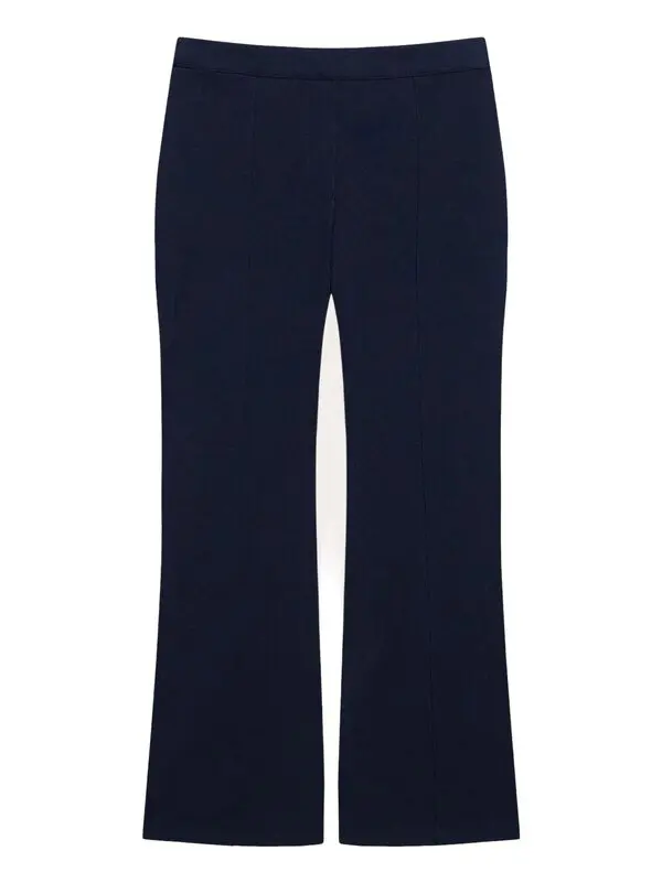 Theory Stretch Cotton Seamed Crop Kick Pants - Blue