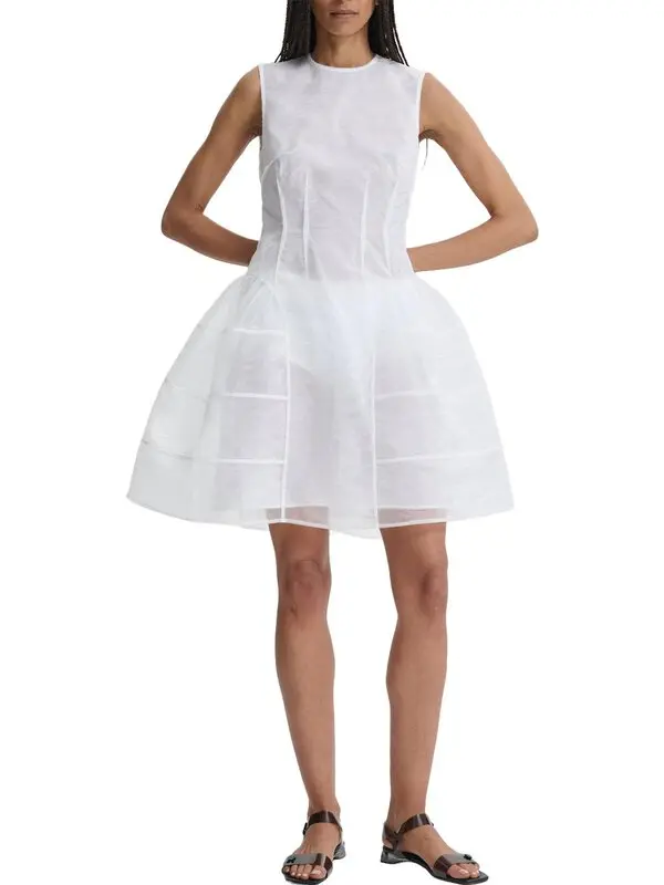 Cecilie Bahnsen Claudie Liquid Myrtia Gathered Mini Dress - White