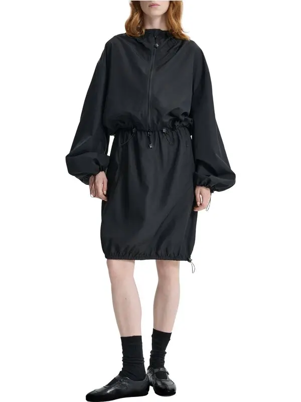 Cecilie Bahnsen Aisha Recycled Faille Hooded Blouson Jacket - Black