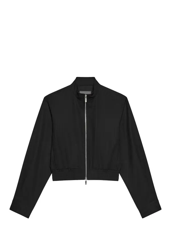 Helmut Lang Wool Gabardine Wardrobe Bomber Jacket - Black