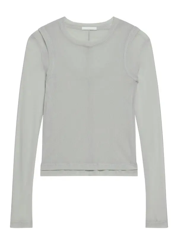 Helmut Lang Sheer Mesh Layered Long-sleeve T-shirt - Grey
