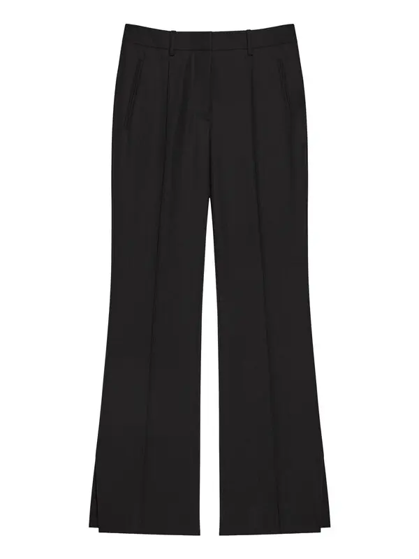 Helmut Lang Wool Gabardine Vented Wardrobe Trousers - Black