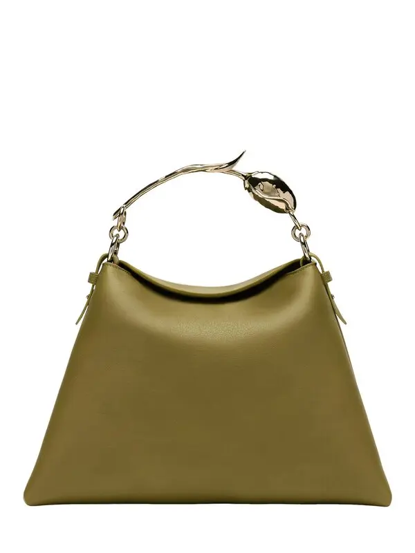 Erdem Large Leather Bloom Bag - Green
