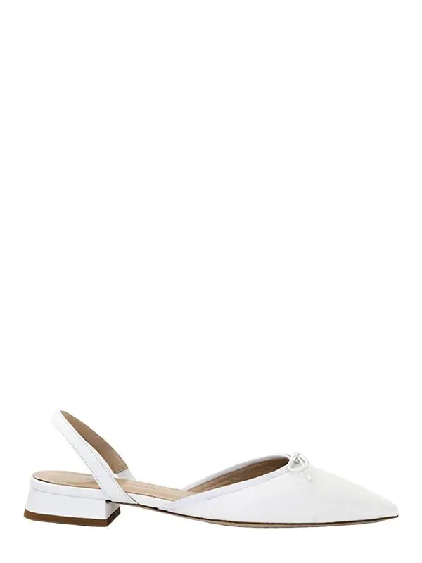 JUWELINA PARIS Yona Leather Pointed-toe Slingback - White