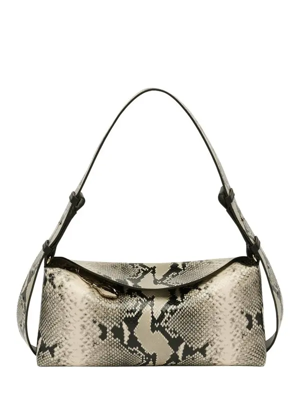 Erdem East West Snake-embossed Leather Bloom Bag - Neutral